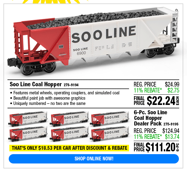 Menards: New! Soo Line Hopper & Lighted Caboose! | Milled