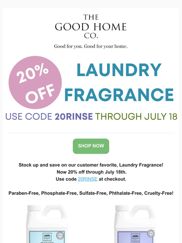 The Good Home Company: 20% OFF LAUNDRY FRAGRANCE! | Milled