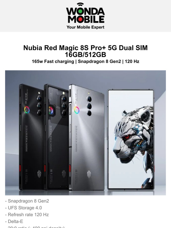 Wonda Mobile: 👉Nubia Red Magic 8S Pro+ 5G Dual SIM 16GB/512GB | Milled