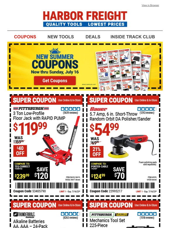 Harbor Freight: Cool Your Budget with MORE SUMMER DEALS! | Milled