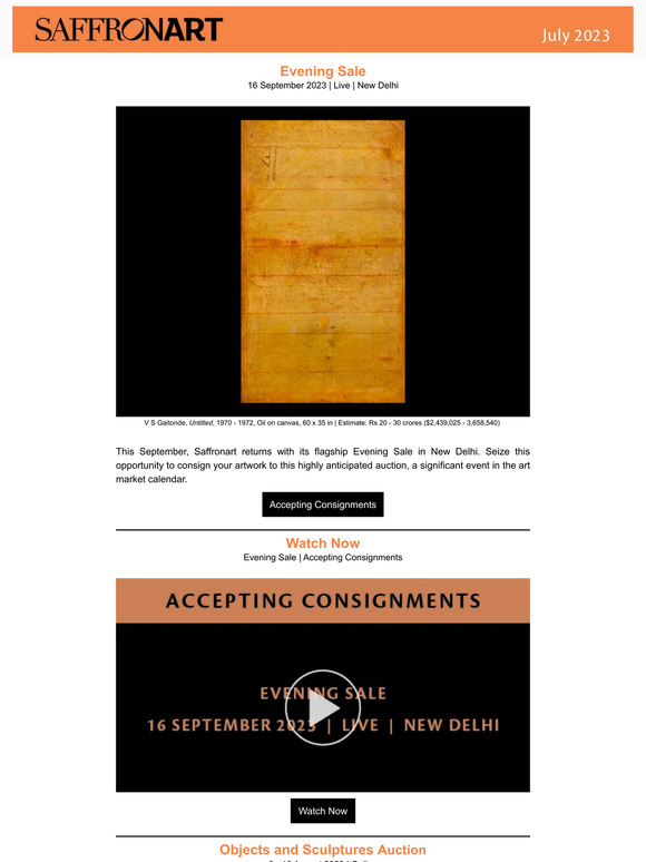 Saffronart: This Month on Saffronart and StoryLTD | Milled