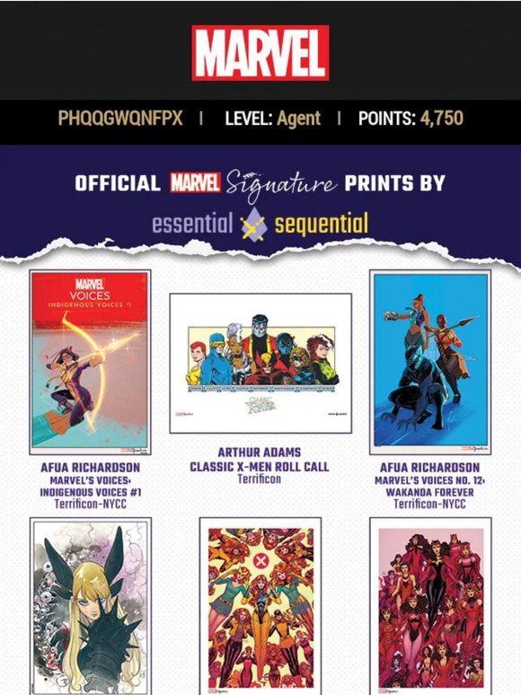Marvel: Shop Official Marvel Signature Prints by Essential Sequential ...