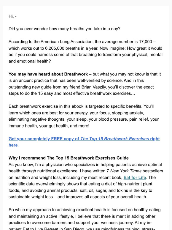 Dr. Fuhrman: Learn the 15 Most Effective Breathwork Exercises | Milled