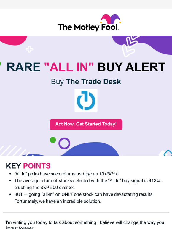The Motley Fool: Rare “All In” Buy Alert | Milled