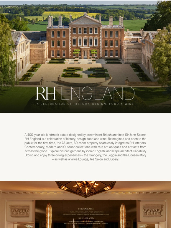 Restoration Hardware: Now Open. RH England, The Gallery at the Historic ...