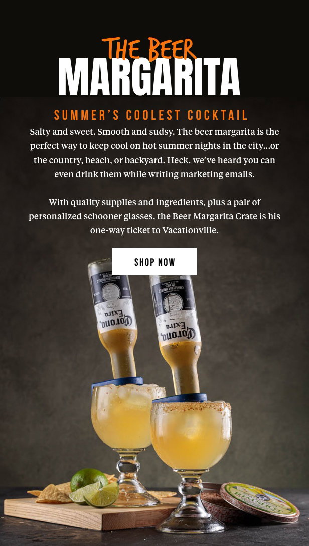 Man Crates: 🍻 The beer margarita. Summer's coolest cocktail | Milled