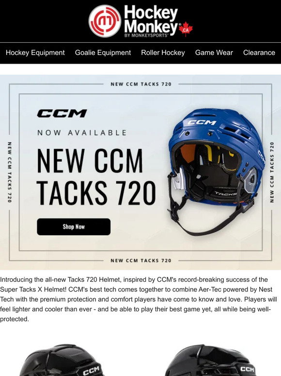 HockeyMonkey: CCM Tacks 720 Helmets: Maximized Protection & Next ...