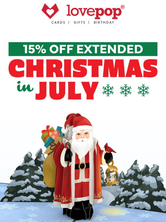 Lovepop: Surprise! Christmas in July has been EXTENDED! | Milled