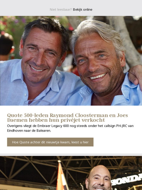 Quote: Cloosterman en Daemen verkochten hun Jet & Deze Quote 500 ...