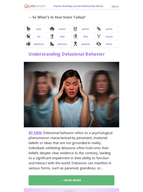 LifeReader: Understanding Delusional Behavior | Milled