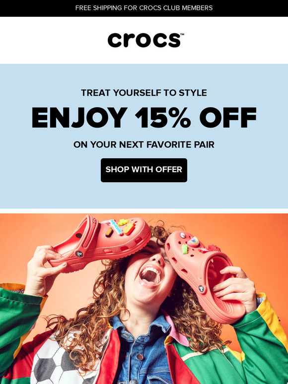 Crocs: Find your style, take 15% Off — it's on us! | Milled