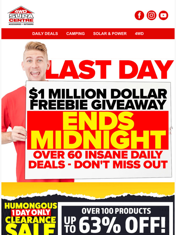 Supacentre: 1 Day Only Clearance Sale Scorchers + Freebies On Top Of ...