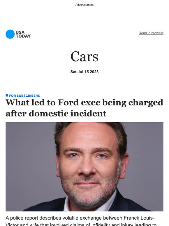 USA TODAY: Cars: What led to Ford exec being charged after domestic ...