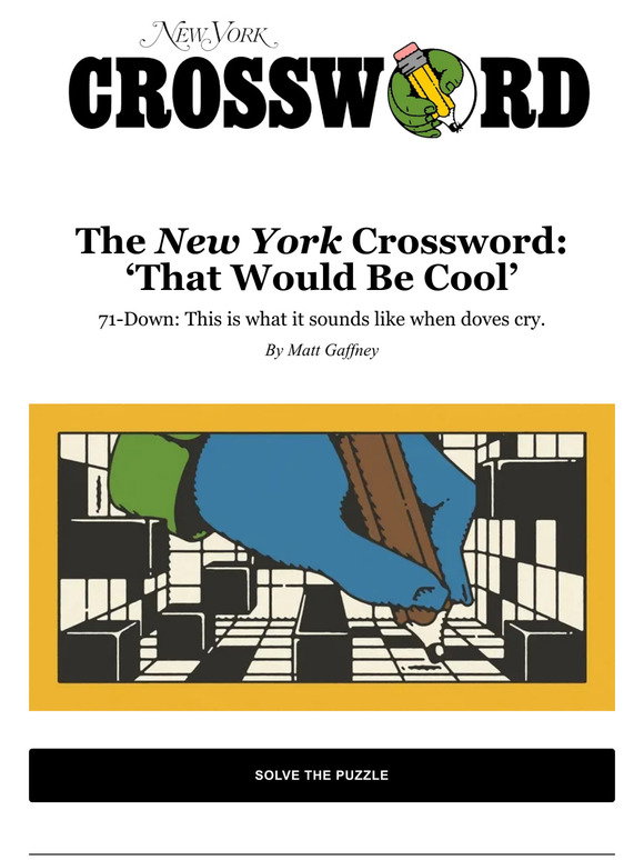 The Cut: The New York Crossword: ‘That Would Be Cool’ | Milled