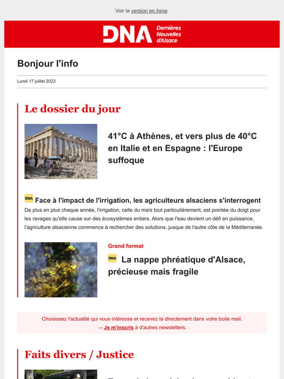 Dernières Nouvelles d'Alsace - DNA: La Matinale des DNA | Milled