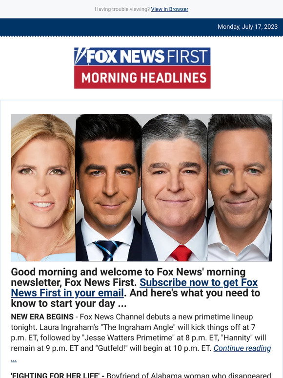 Fox News: Fox News Channel's new primetime lineup kicks off tonight ...