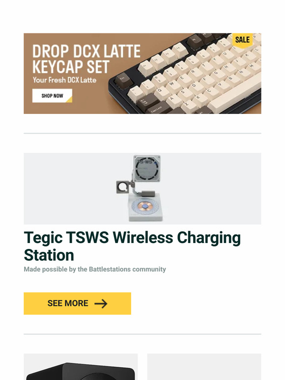 Massdrop: Tegic TSWS Wireless Charging Station, Kanto SUB8V Subwoofer, Megalodon 28% Console ...