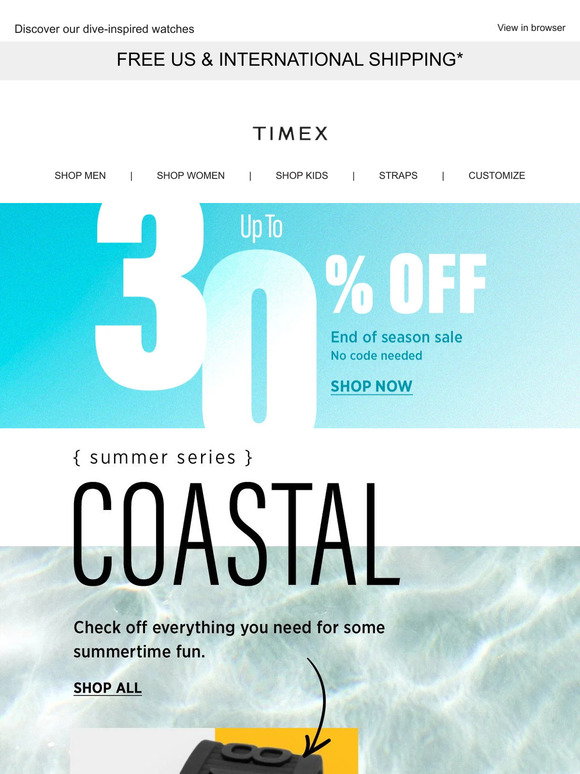 Timex: Make a Splash 🌊 + 30% OFF | Milled