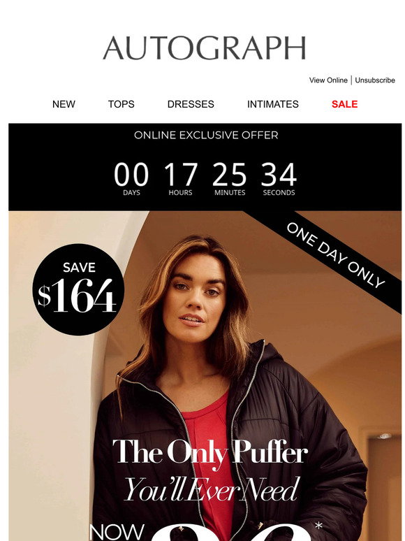 Autograph Fashion: COUNTDOWN IS ON! New Puffer Jacket $36* | Milled