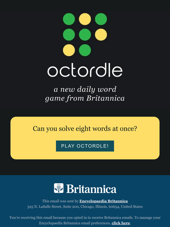 Brittanica: New Game Alert! Play Octordle today. | Milled
