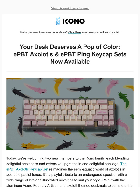 Kono Store: Your Desk Deserves A Pop of Color: ePBT Axolotls & ePBT Ping Keycap Sets Now ...