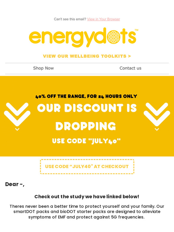 Energy Dots: — FLASH 40% OFF 24 HOURS ONLY, Children and Wireless ...