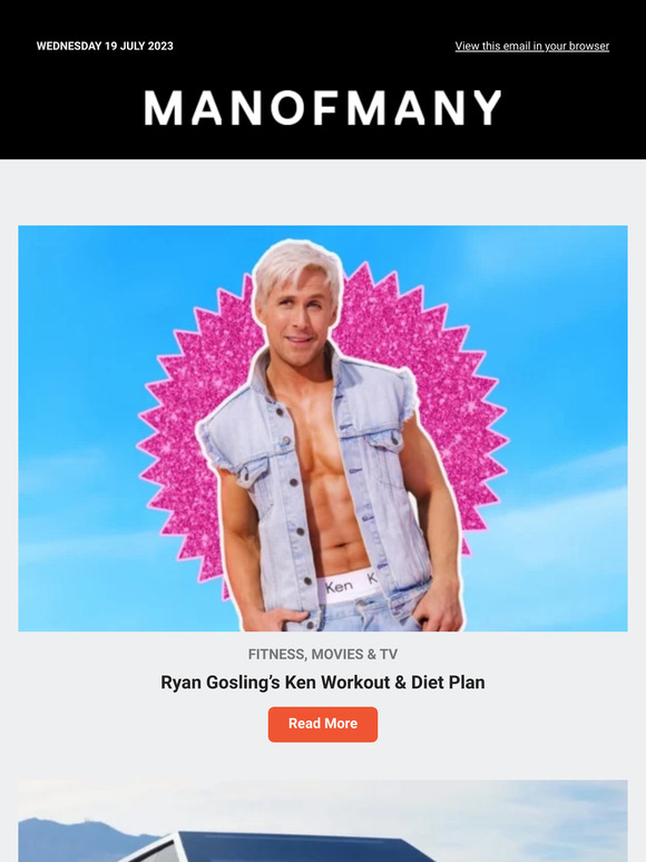 Man of Many: Ryan Gosling’s Ken Workout & Diet Plan & more | Milled