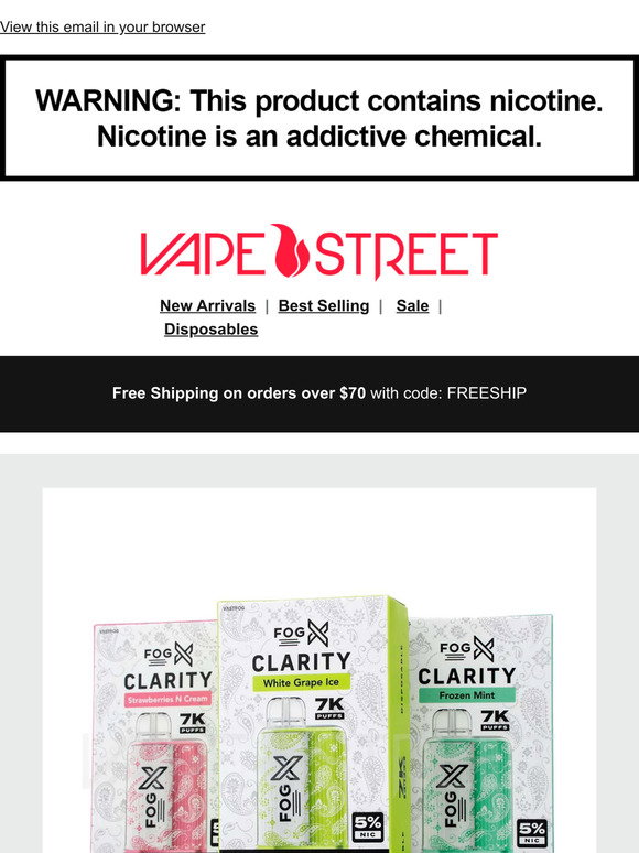 Vape Street: 🚨Fog X Clarity Disposable has arrived! | Milled