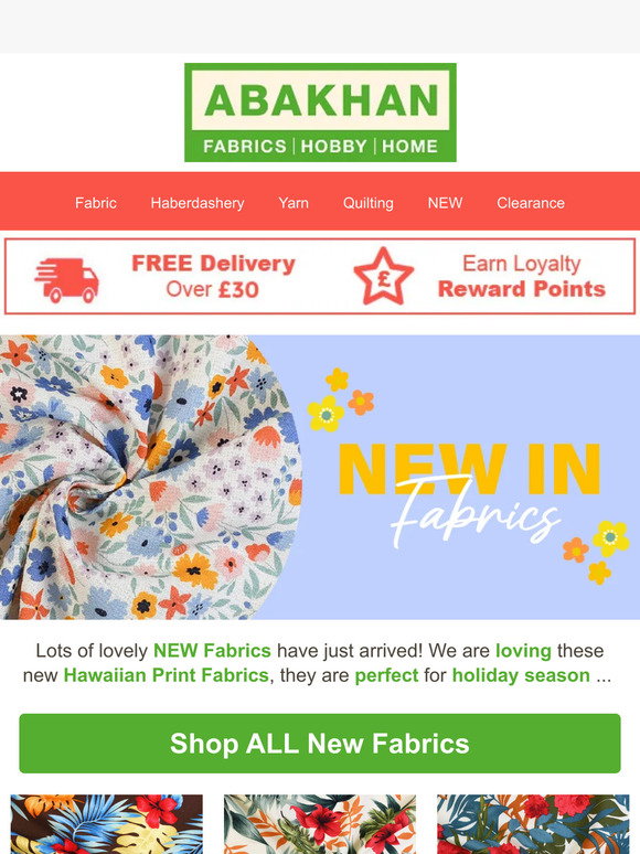 Abakhan: NEW Fabrics Just Arrived ! | NEW Sewing Patterns Just Landed ...