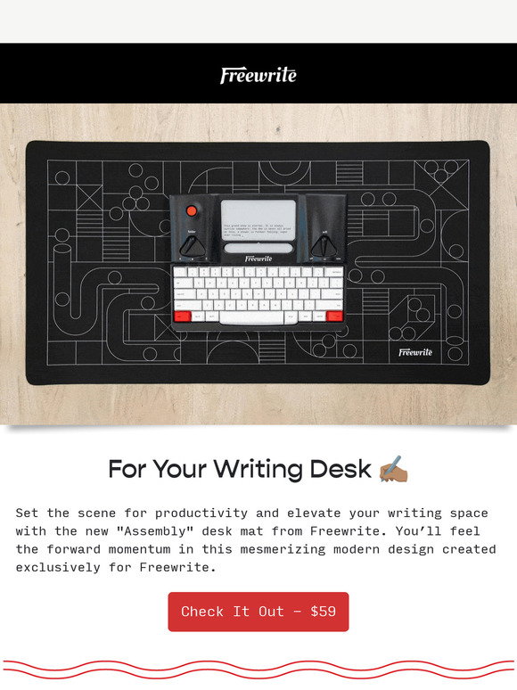 Freewrite Store: Our New "Assembly" Desk Mat = Your Writing Desk ...