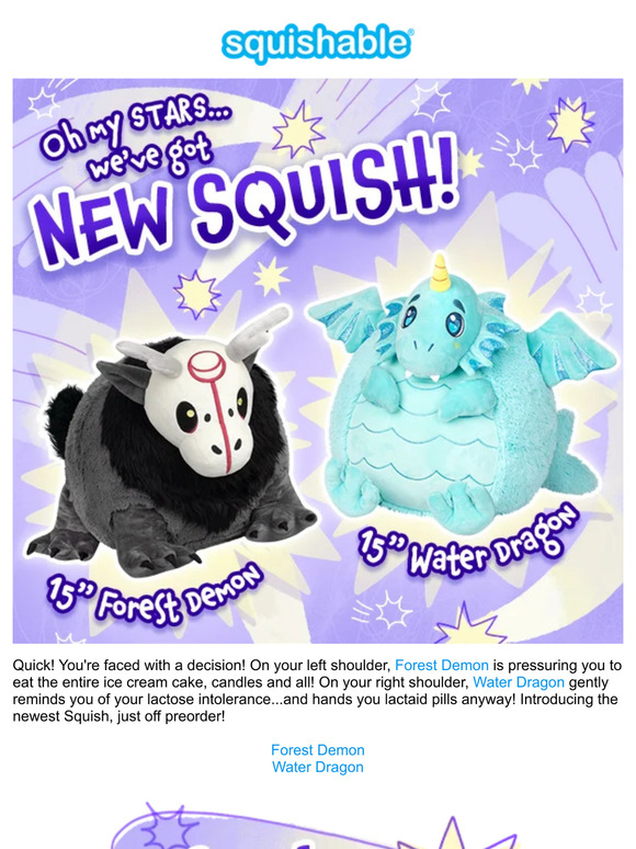 Squishable: Forest Demon and Water Dragon are here to invade your inbox! | Milled