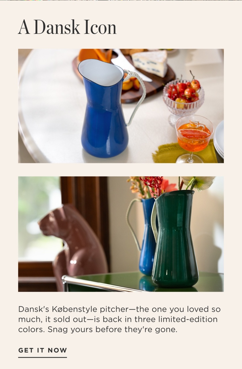 Food52: Dansk's iconic pitcher in 3 limited-edition colors | Milled