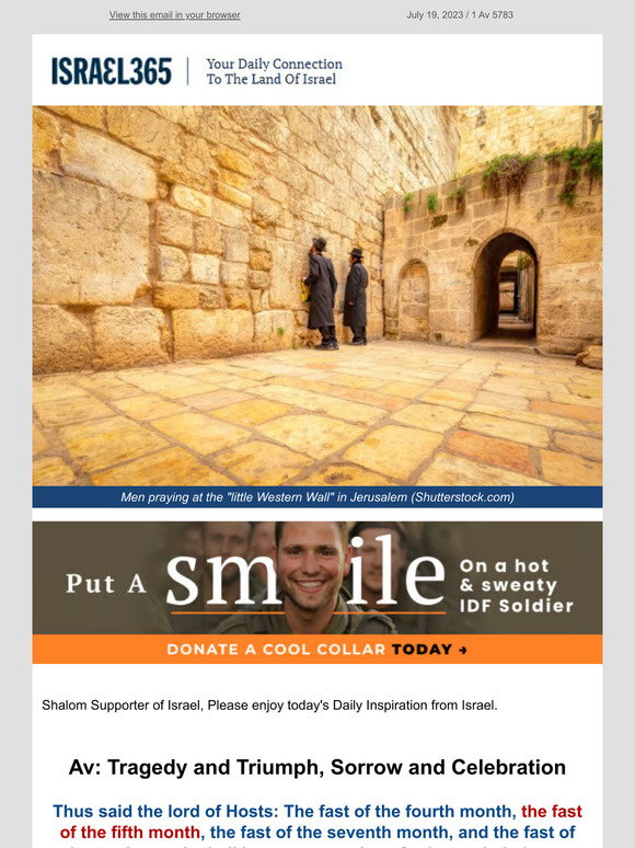 The Israel Bible: Av: Tragedy and Triumph, Sorrow and Celebration | Milled