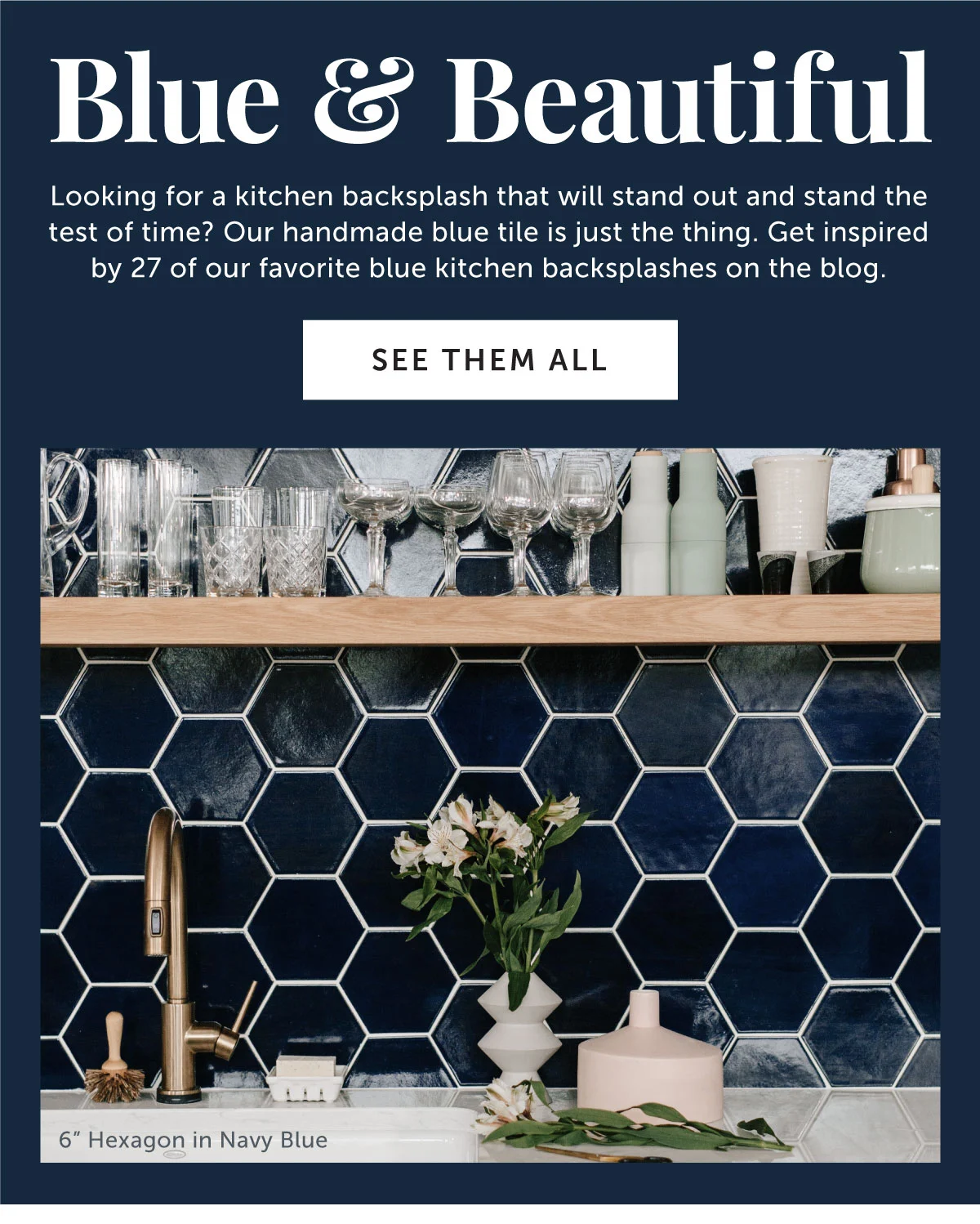 Fireclay Tile: 27 beautiful blue kitchen backsplash ideas 💙 | Milled