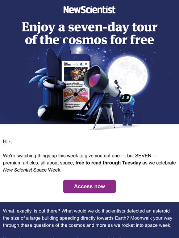 New Scientist: 7 days free access starts now | Milled