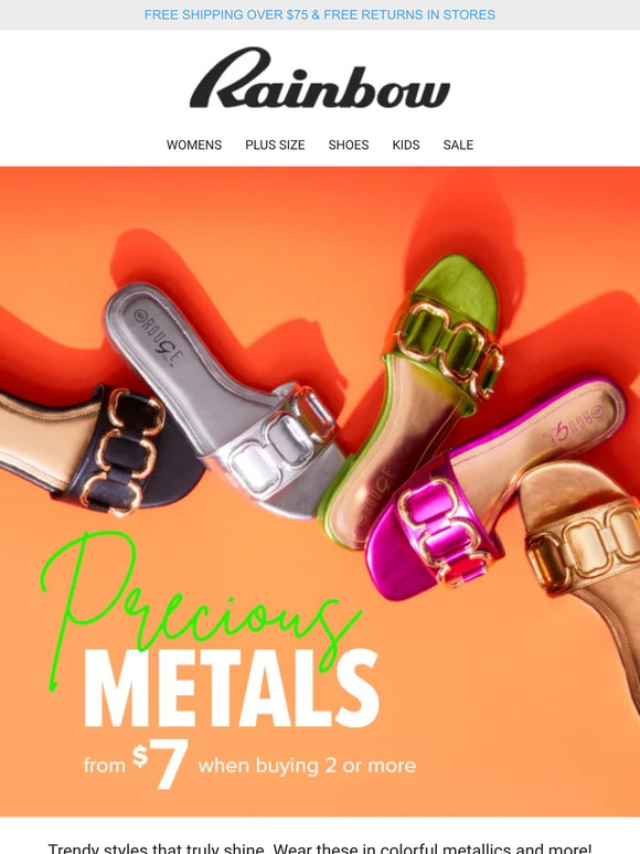 Rainbow Shops: SLIDE into your best shoe moment! 🙌 From $7 | Milled