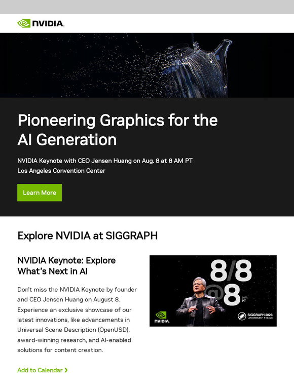 Nvidia: You Can’t Miss These NVIDIA Activities at SIGGRAPH 2023 | Milled
