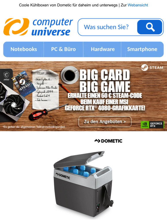 Computeruniverse: 60 € Steam Guthaben beim Kauf einer MSI RTX 4080 Grafikkarte sichern | Milled