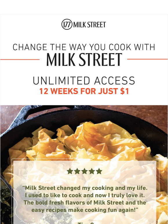 Milk Street Kitchen: You're Invited to Try Milk Street For Just $1 ...