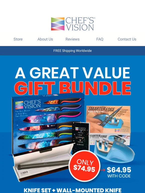 Chef's Vision: Bundle Offer: Knife Set + Wall-Mounted Knife Holder ...