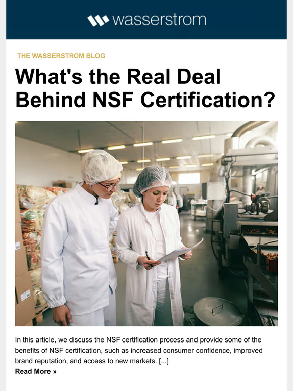 The Wasserstrom Company: Why NSF Certification is the gold standard for ...