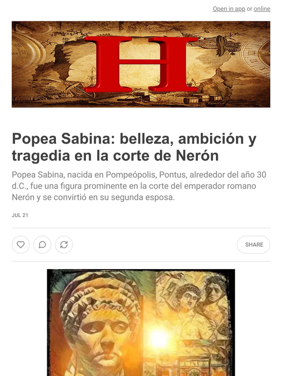 Revista de Historia: Popea Sabina: belleza, ambición y tragedia en la ...