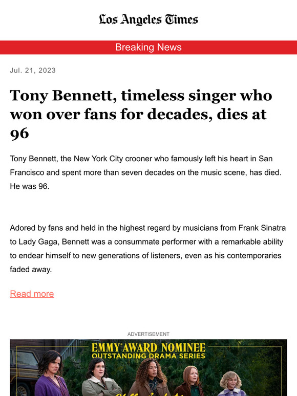 Los Angeles Times: Breaking News: Tony Bennett, timeless singer who won ...
