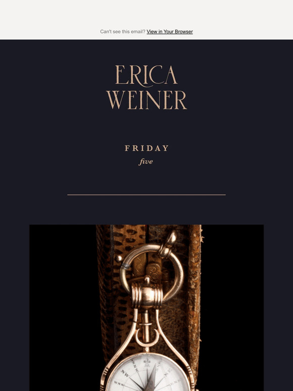 Erica Weiner : Five spectacular pieces, including the motto of the ...