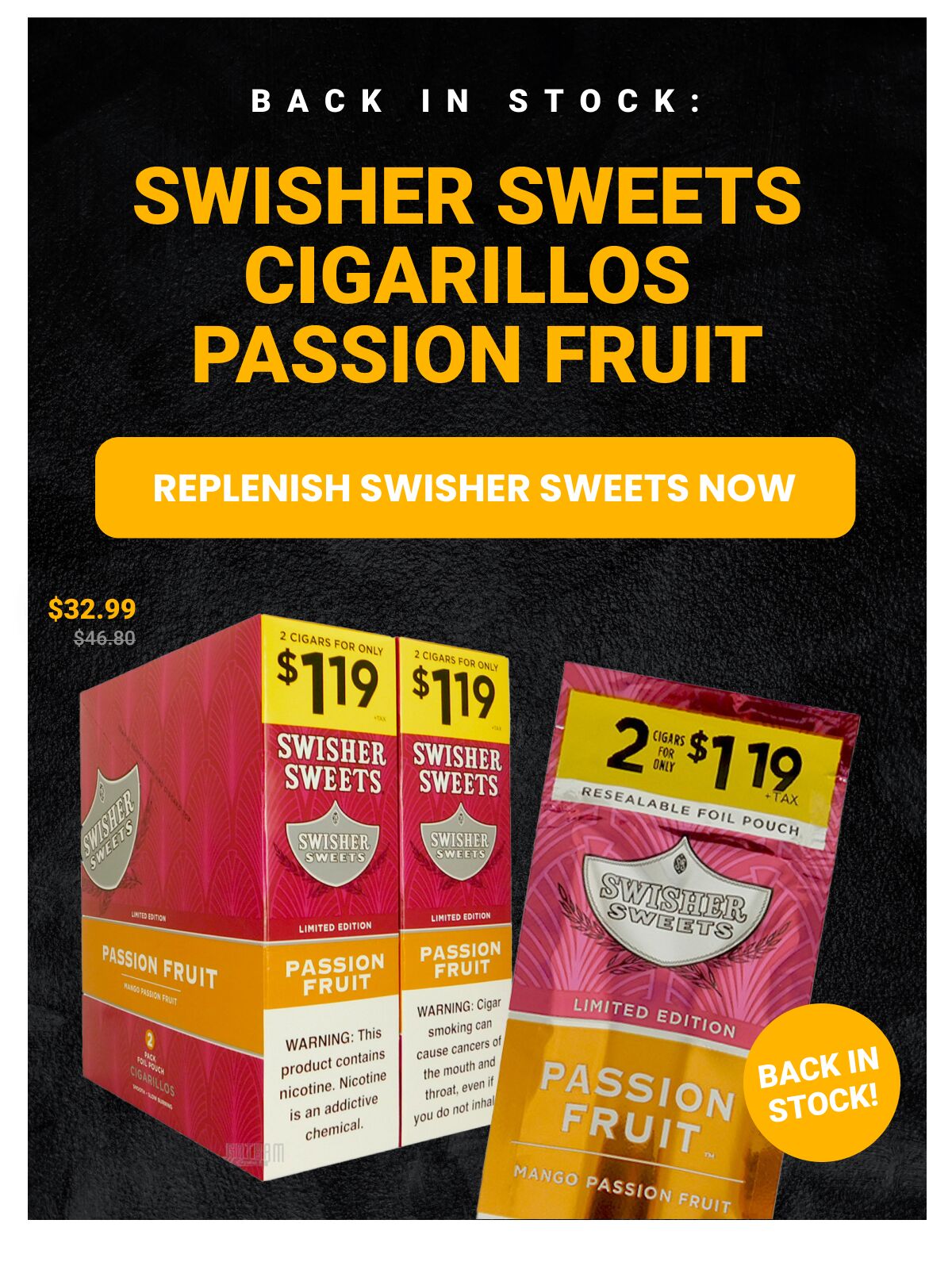 Gotham Cigars: BIS: SWISHER SWEETS CIGARILLOS PASSION FRUIT | Milled