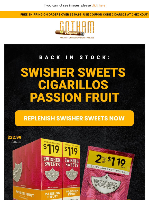 Gotham Cigars: BIS: SWISHER SWEETS CIGARILLOS PASSION FRUIT | Milled