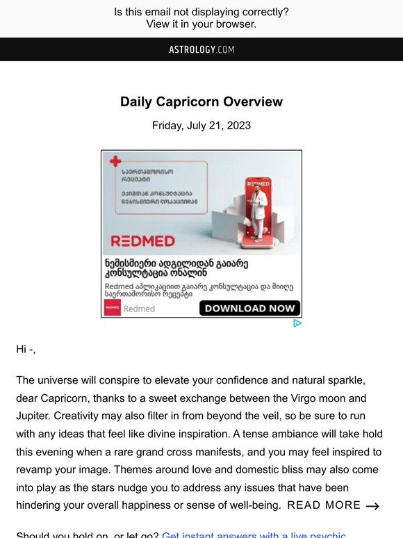 Astrology: —, Your Daily Horoscope Overview - Fri Jul 21 | Milled
