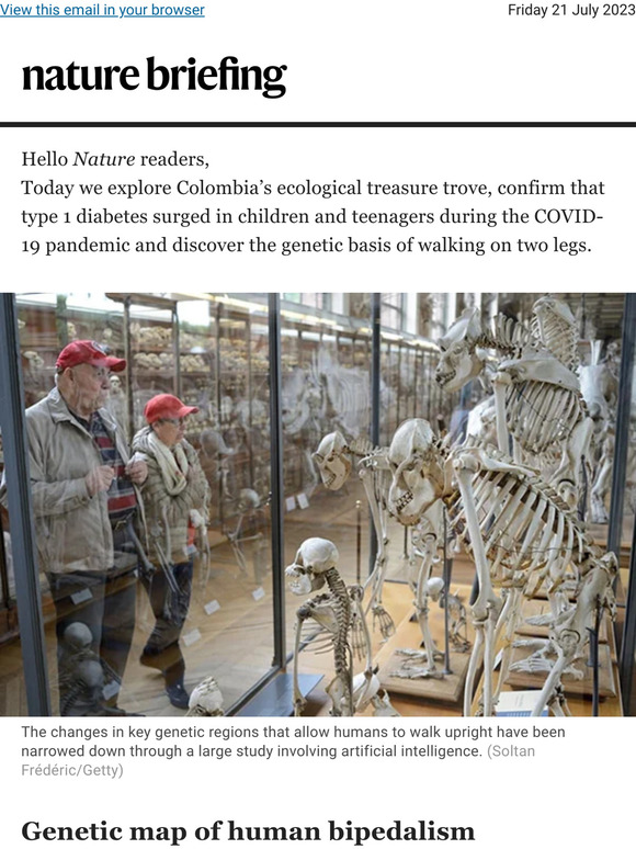 Nature: Short arms and lanky legs: the genetic basis of walking on two ...