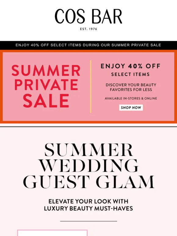 Cos Bar: Summer wedding beauty guide 👰🏼 | Milled