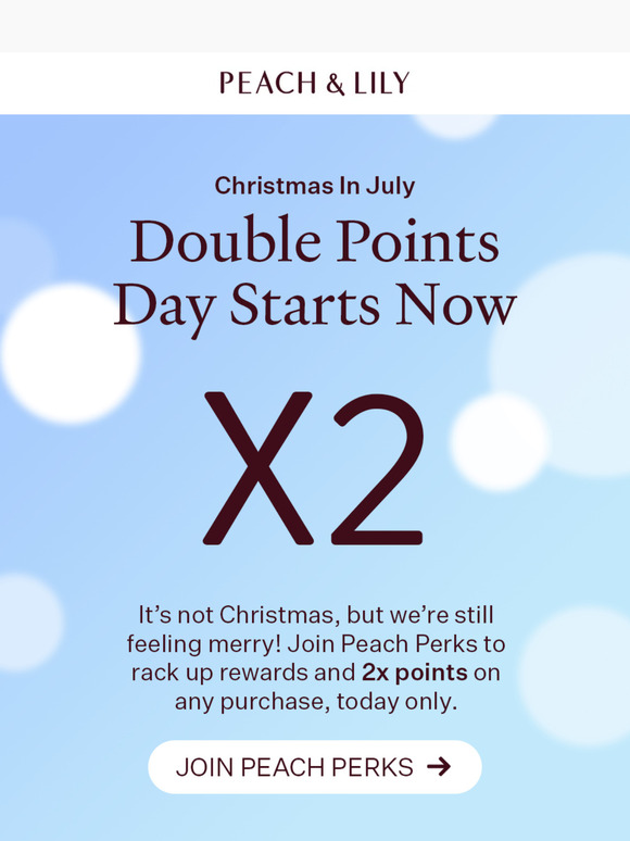 Peach and Lily: 2x rewards starts NOW! | Milled